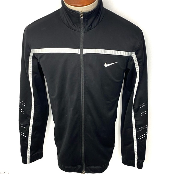Nike | Jackets & Coats | Nike Elite Drifit Mens Black Full Zip Embroidered Warm Up Track Jacket ...